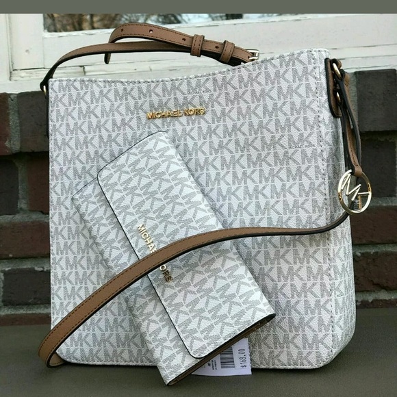 Michael Kors | Bags | Michael Kors Mk Logo Pvc Jet Set Travel Messenger ...